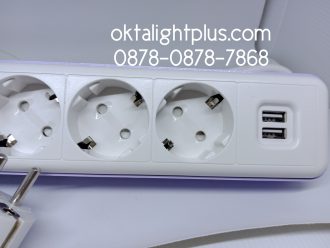 Stop Kontak USB 4 Lubang 2 Port USB PHILIPS | OktaLight+